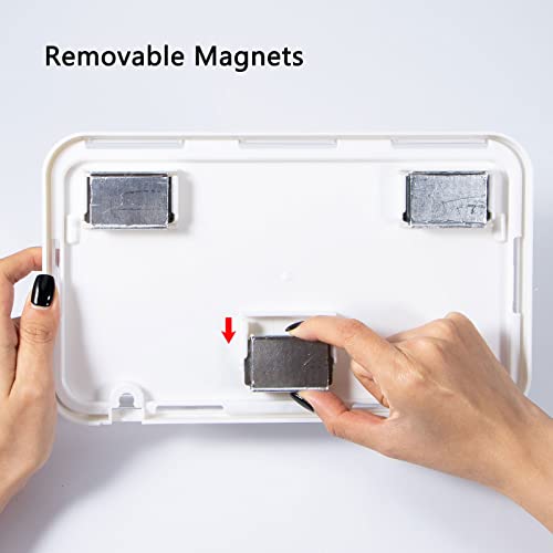 Magnetic Organizer, Yeeco Clear 3.3”×10”×6.1” 4 Compartments Plastic Magnetic and Adhesive Organizer Box Basket Magnetic Storage Organizer Tray for Refrigerator, Fridge,office,classroom