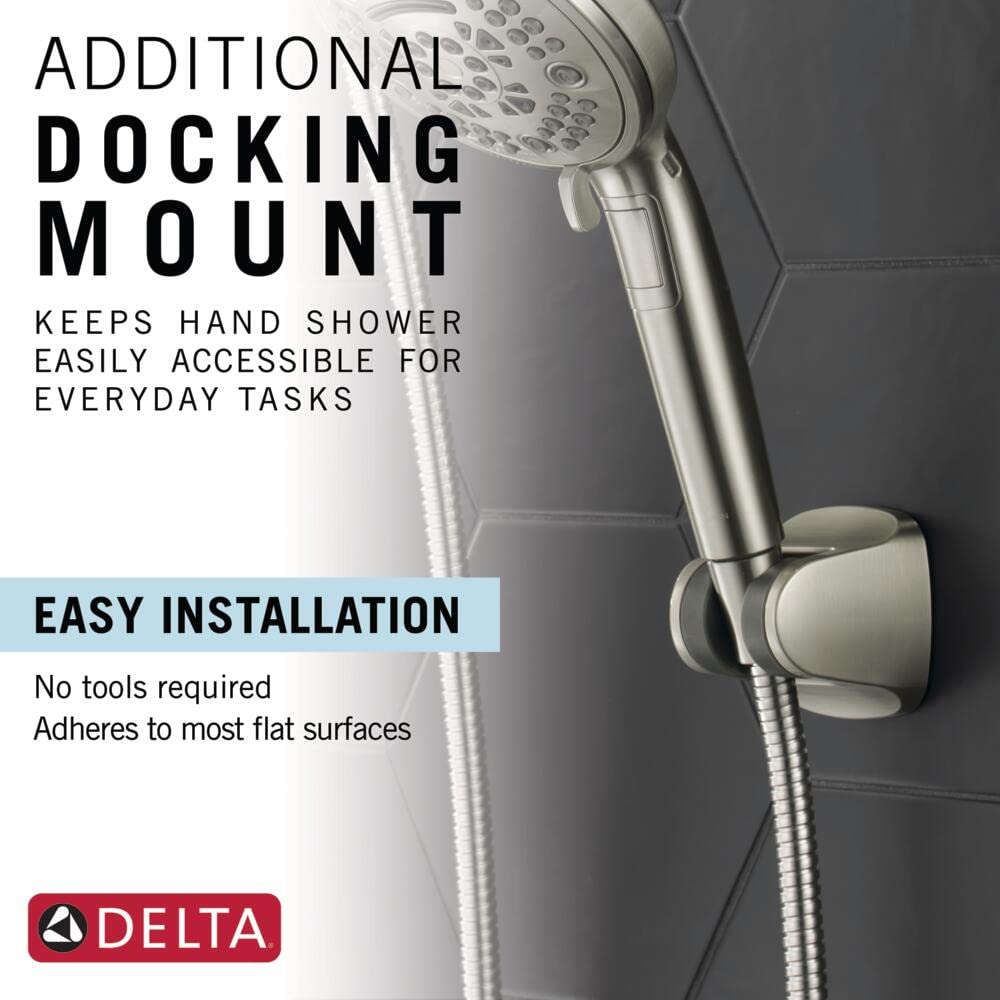 Delta Faucet 7-Setting In2ition Dual Shower Head with Handheld Spray, Brushed Nickel Shower Head with Hose, Showerheads & Handheld Showers, Handheld Shower Heads, Satin Nickel 75687DSN