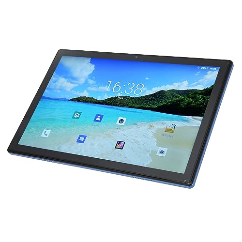 DAUZ Tablet PC, 2 in 1 8 Core CPU Blue 10.1 Inch Tablet Front 8MP Rear 16MP Night Reading Mode Fast Charging for Entertainment (US Plug)