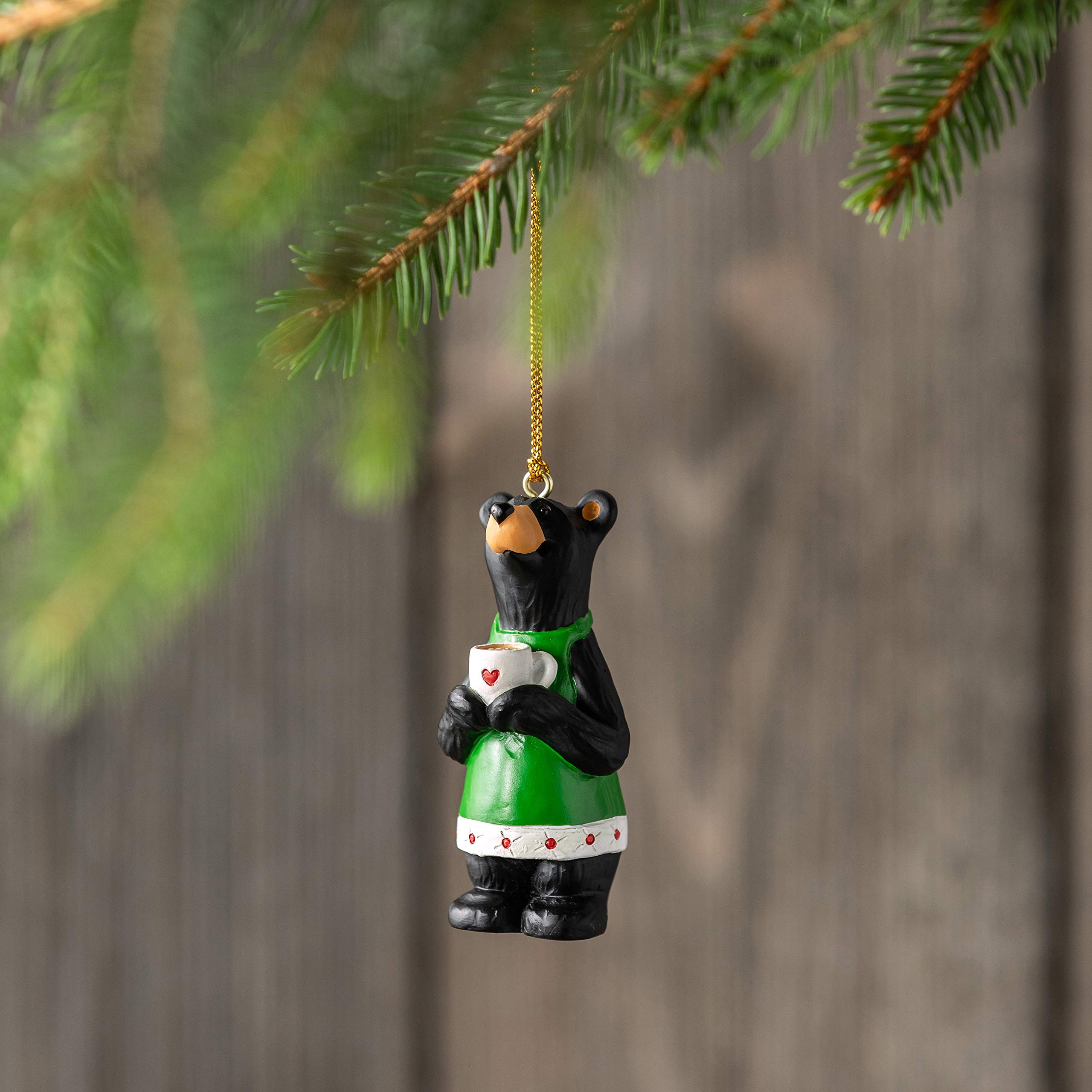 DEMDACO Bearista Midnight Black 3 x 1.5 Resin Stone Christmas Decorative Hanging Ornament