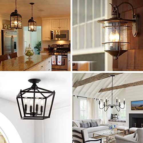 E12 Candelabra LED Bulbs 6W(60 Watt Equivalent) Stepless Dimming, Chandelier Light Bulbs 2700K Warm White 600LM, B11 Candle Base Bulb for Ceiling Fan, Wall Sconce, Table Lamps, 6 Pack