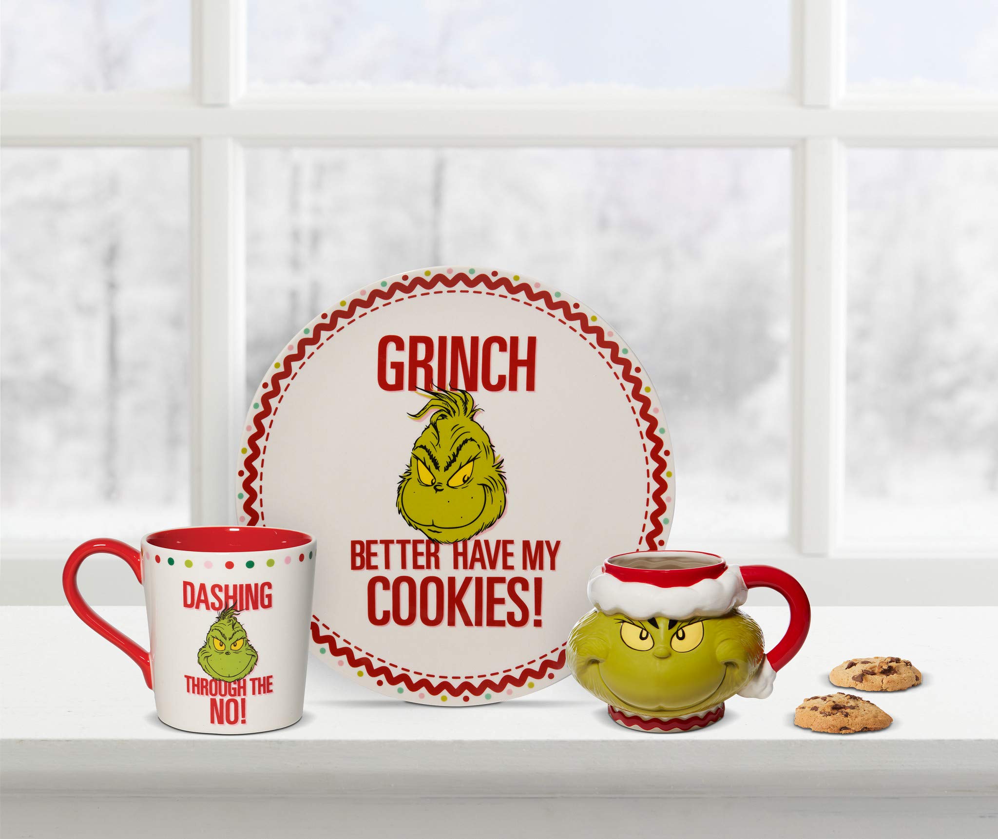 Department 56 Dr. Seuss The Grinch Better Have My Cookies Dinner Plate Dessert Platter, 11.25 Inch, Multicolor