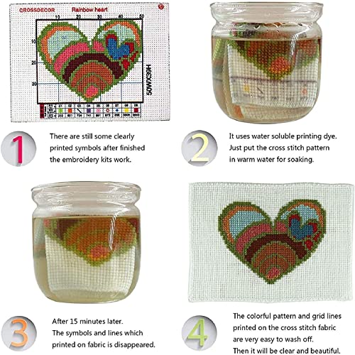 Stamped Cross Stitch Kits for Adults Beginners Evening Lake Forest Rest Time Pattern 11CT Pre-Printed Fabric Embroidery Arts and Crafts Kit Needlepoint Starter DIY Wall Decor, 16 x 20 inch