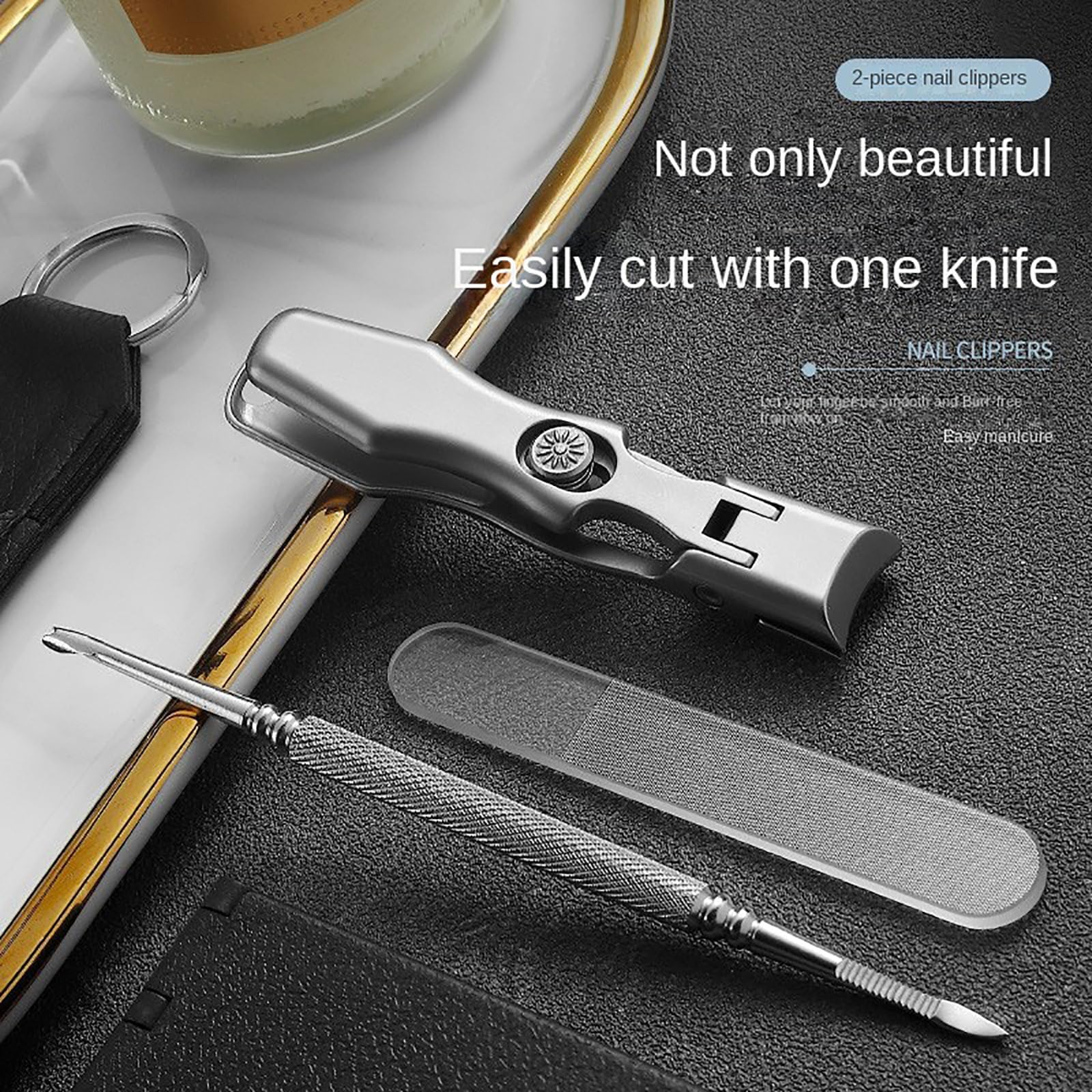 Dotmalls Nail Clipper, Cumuul Nail Clipper, Nail Clipper with Catcher, Ultra Sharp Sturdy Fingernail and Toenail Clipper Cutters (Silver)