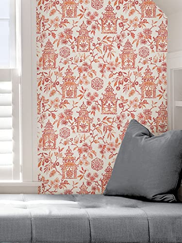 NuWallpaper NUS4034 Danson Peel & Stick Wallpaper, Coral