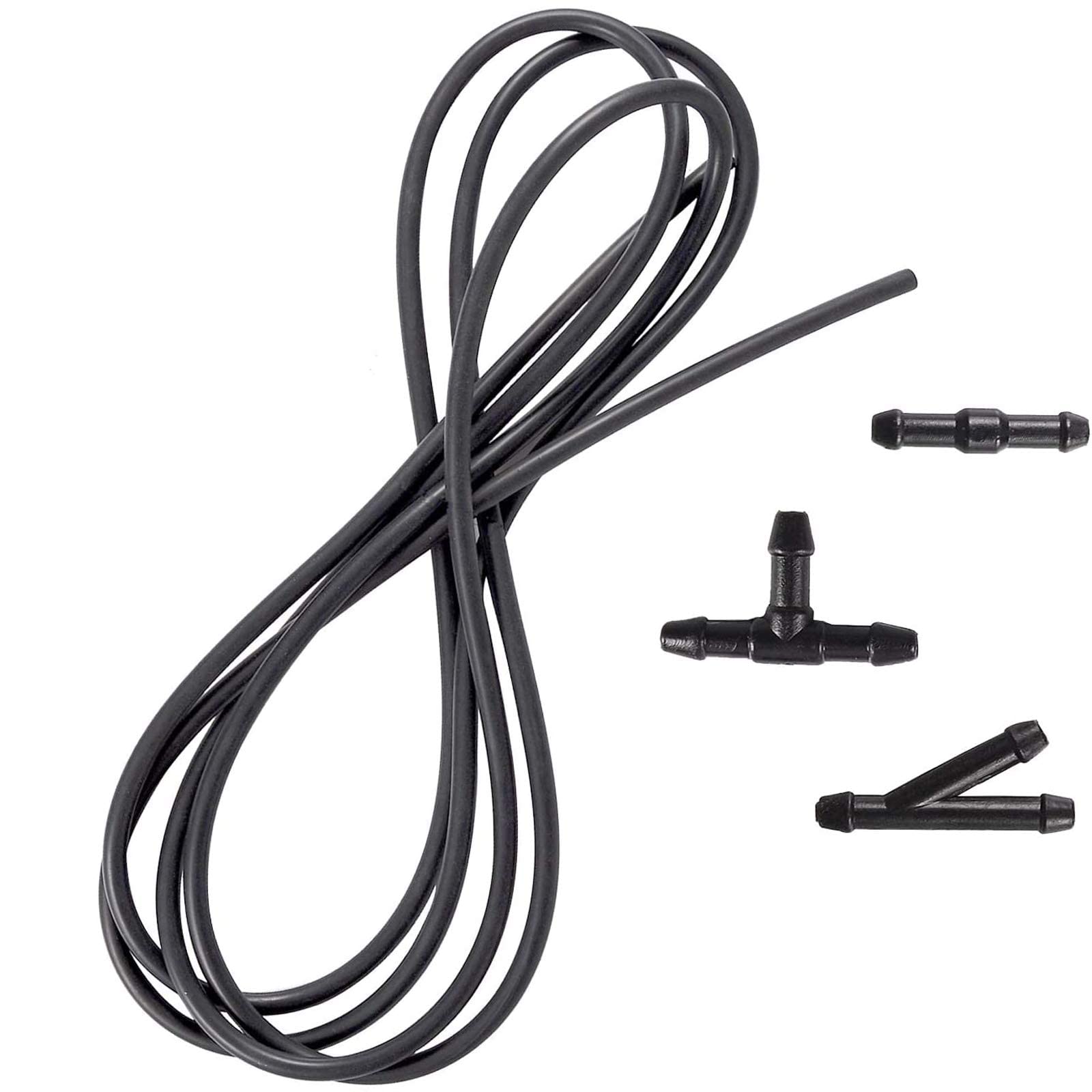 CPWUFIYD Windshield Washer Nozzle Hose Kit, Universal 3 Meters Washer Fluid Hose with 3 Pcs Hose Connectors Suitable for Most Windshield Washer Nozzle Installation