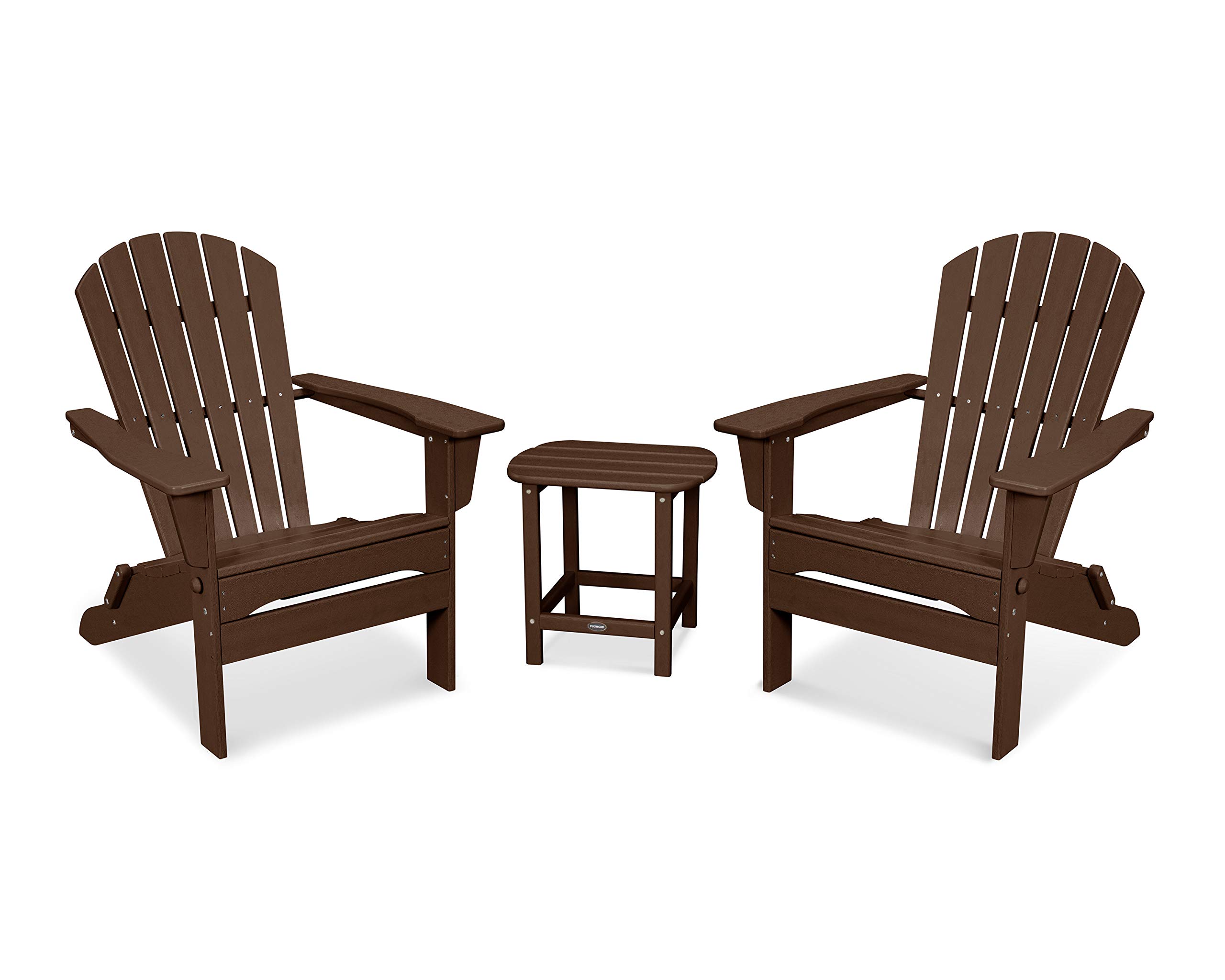 POLYWOOD South Beach 3-Piece Adirondack Chair Set with Side Table