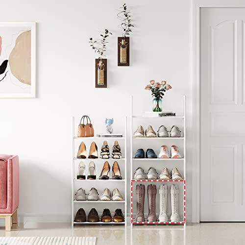 SHELAKET 5 Tiers Shoe Rack 10-12 Pairs Sturdy Shoe Shelf, Shoe Storage Organizer for Small Space, Free Standing Shoe Shelf for Closet Entryway Hallway Living Room(SAT-5W)