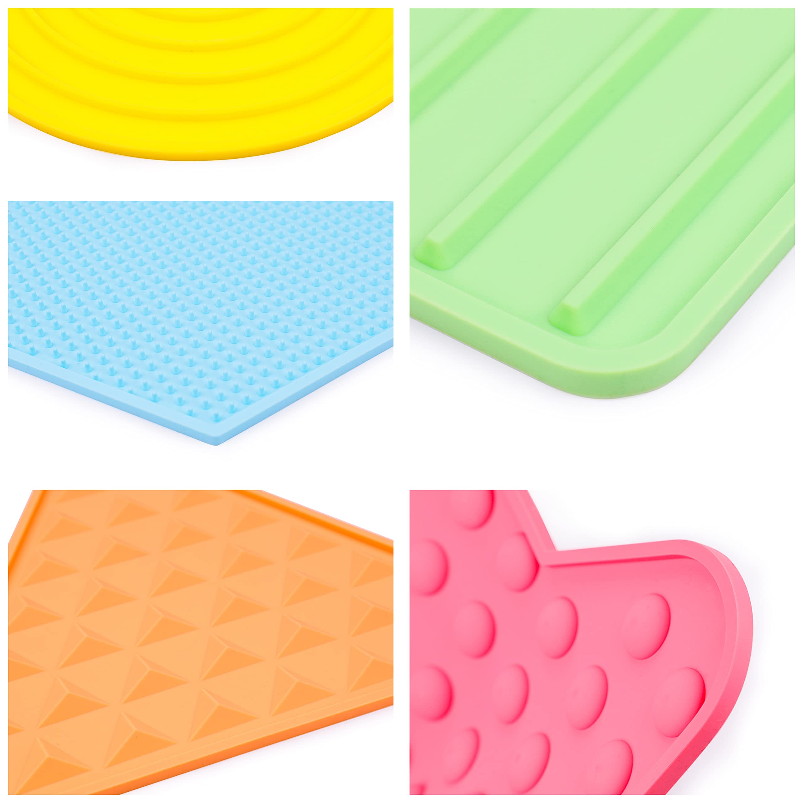 edusense Toddler Sensory Toys for Autistic Kids & Children, Silicone Sensory Mat with Different Textures & Shapes (10 PCs), Tactile Stimulation Promotes Communication & Coordination for Sensory Room