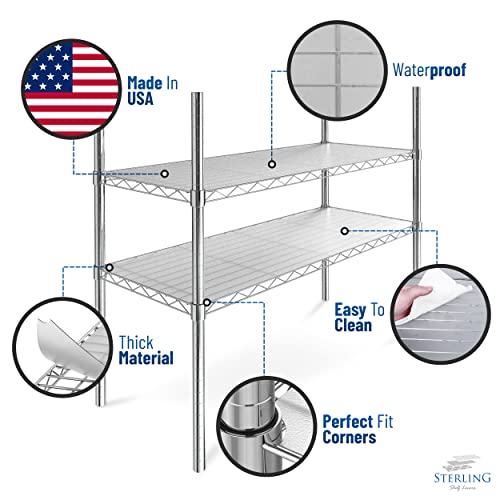 Shelf Liners for Wire Shelf System - Set of 5 in Graphite - 14 x 30 inch - Plastic Wire Shelving Shelf Mats