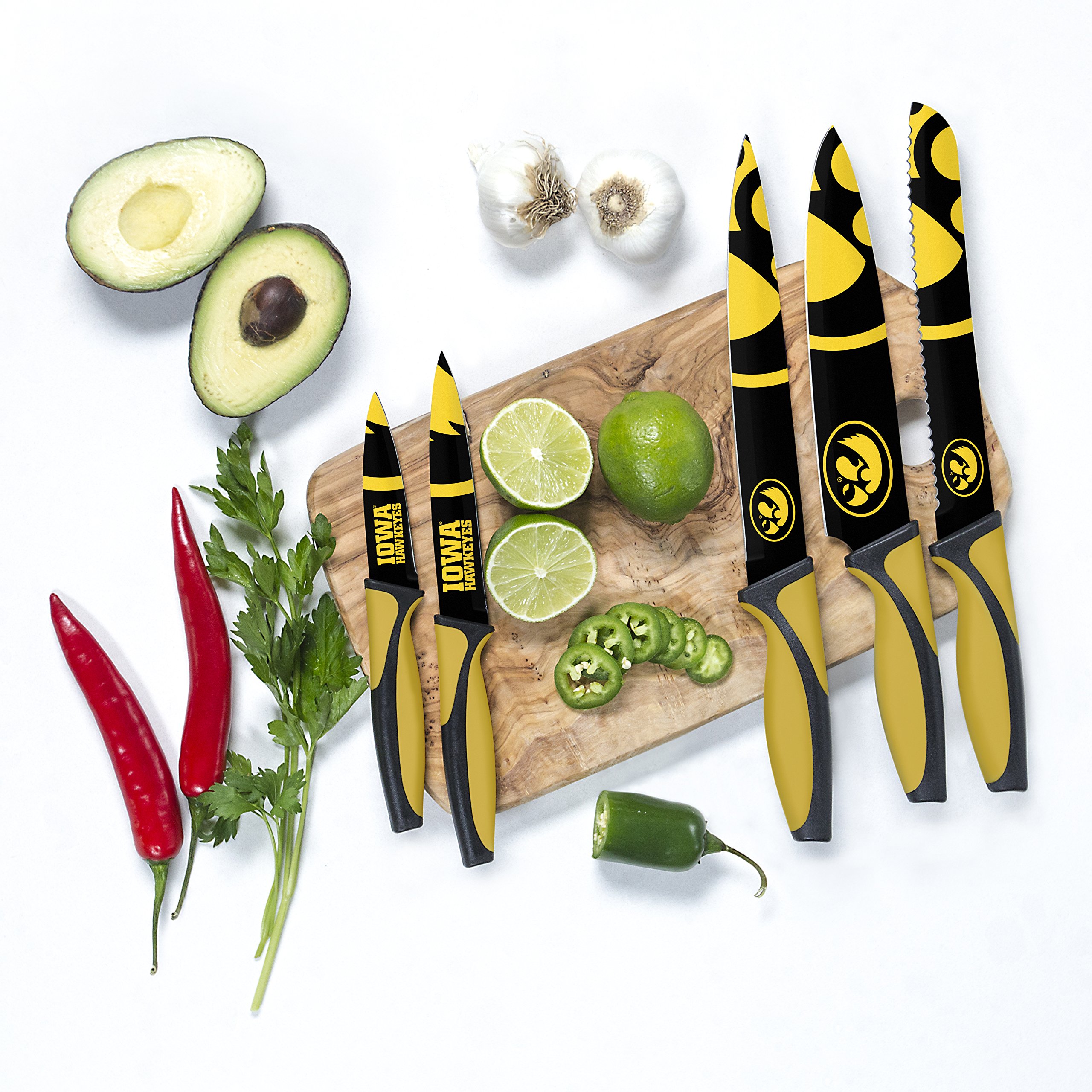 NCAA Iowa Hawkeyes 5-Piece Kitchen Knife Set