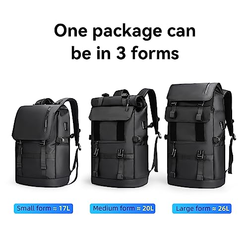 Muzee Vintage Laptop Backpack for Men, Travel Backpacks with USB Charging Port,Roll Top Backpack Fits 15.6Inch PC