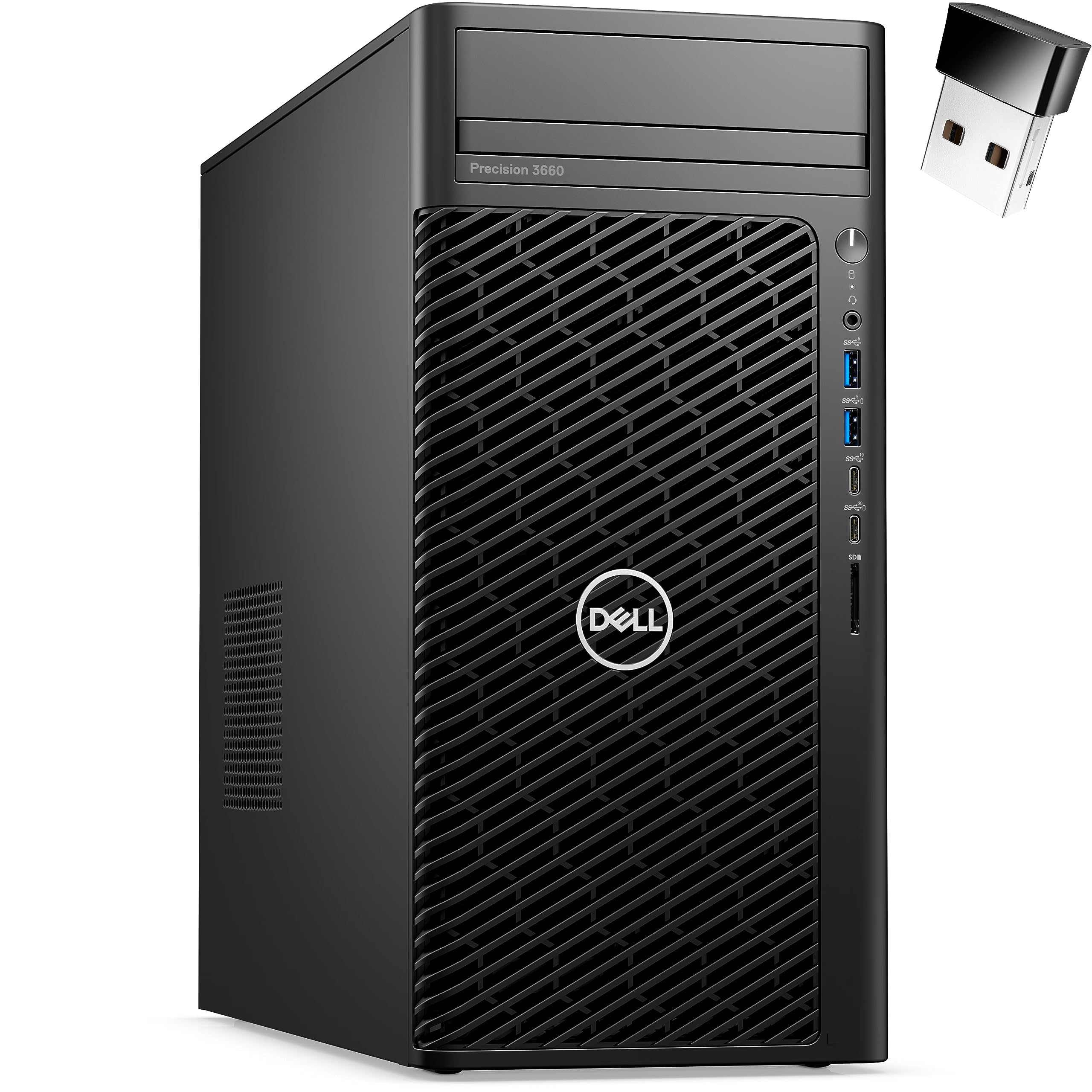 Dell 2023 Precision 3660 Tower Workstation Business Desktop Computer, 12th Gen Intel 12-Core i7-12700, 32GB DDR5 RAM, 2TB PCIe SSD + 2TB HDD, WiFi Adapter, Ethernet, Keyboard & Mouse, Windows 11 Pro