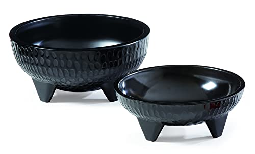 G.E.T. MOJ-801-BK-EC 4 oz. 4" Black Break Resistant Round Molcajete Bowl (Pack of 12)