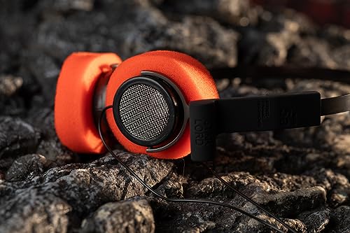 Star Headphones Handmade Hi-Fi Stereo Headset Orange Ear Pad Steel Mesh Cosplay with 3.5mm Jack