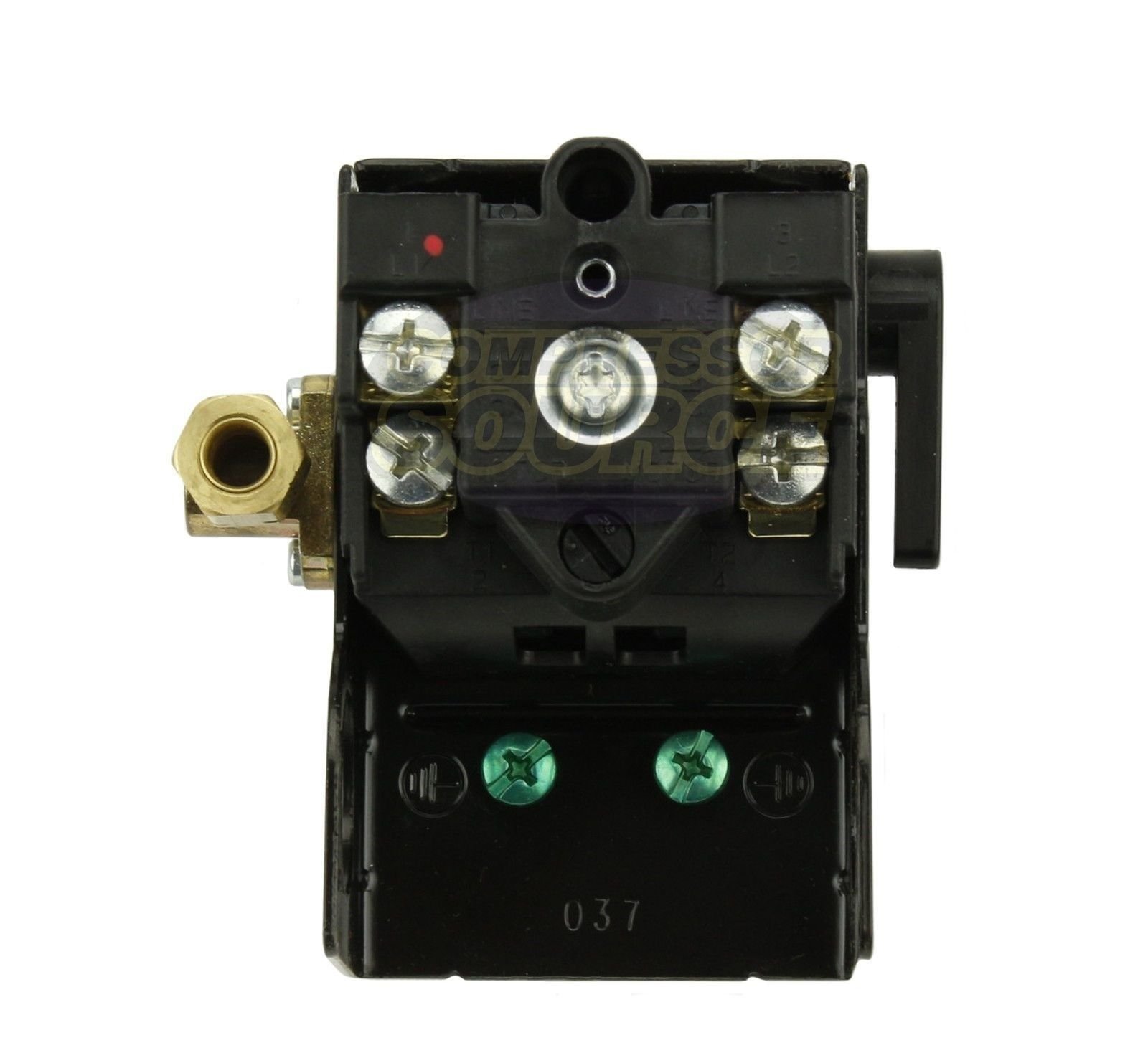 Pressure switch for air compressor made by Furnas / Hubbell 69JF9LY 140-175 single port w/ unloader & on/off lever