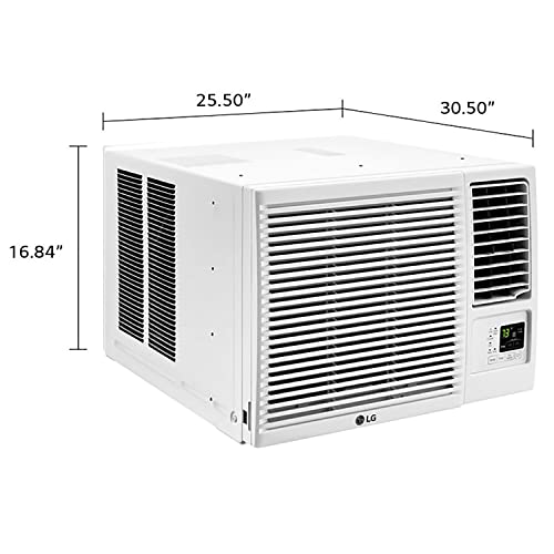 LG 23,000 BTU Window Air Conditioner with Supplemental Heat, Cools 1,440 Sq.Ft. (36' x 40' Room Size), Electronic Controls with Remote, 2 Cooling, Heating & Fan Speeds, Slide In-Out Chassis, 230/208V