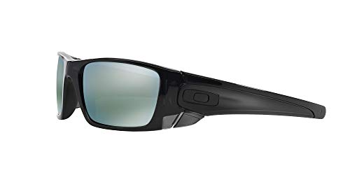 Oakley Men's OO9096 Fuel Cell Rectangular Sunglasses, Polished Black Ink/Emerald Iridium, 60 mm