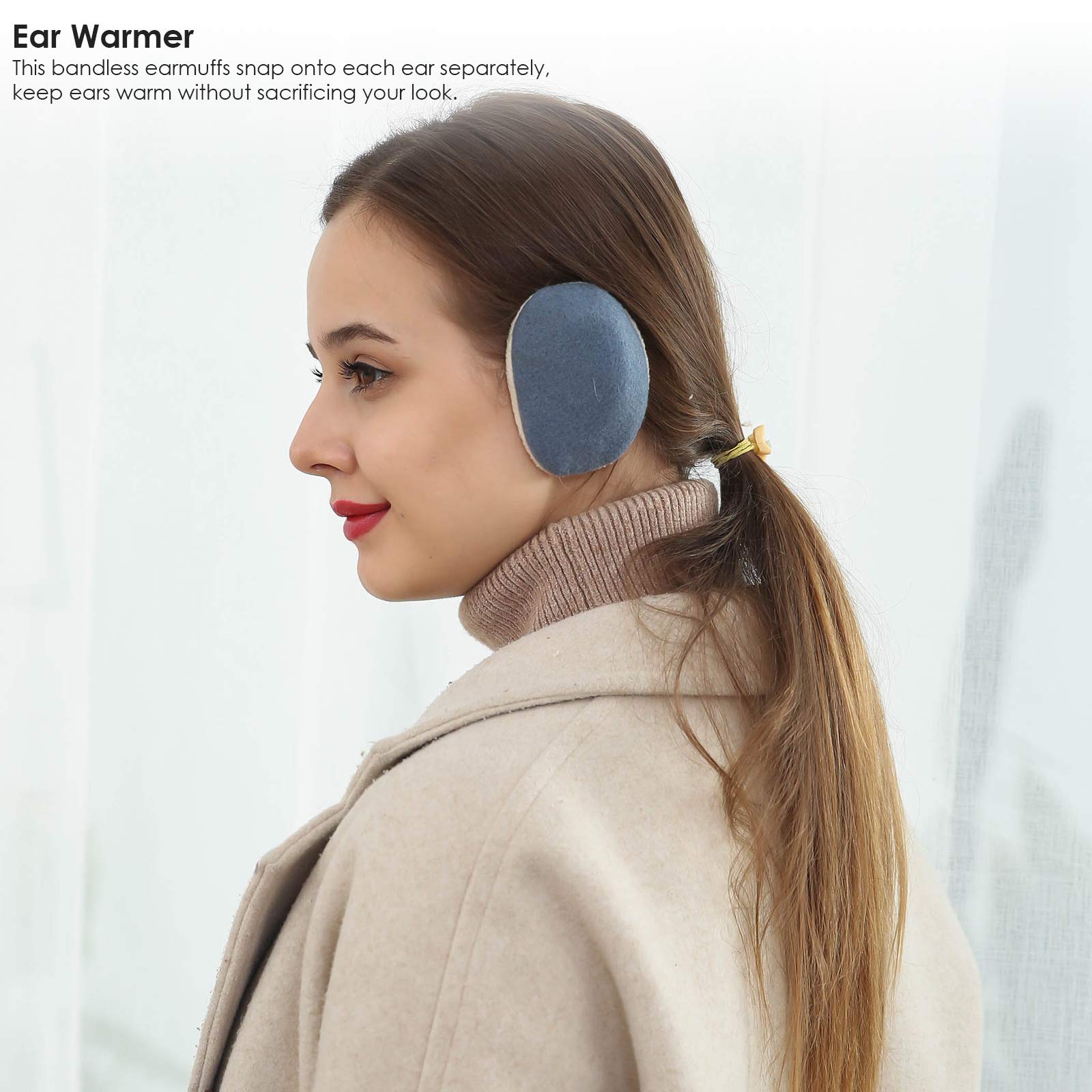 Ear Muffs,Fleece Bandless Ear Warmers Thinsulate Earmuffs Winter Warm Ear Covers Protectors for Men Women