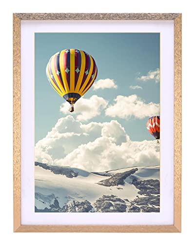 Mxtallup 12x16 Diamond Painting Frames Wood ,Display Pictures 10x14 Inch/25X35 cm with Mat or 12x16 Inch /30X40 cm Without Mat, Diamond Painting Picture Frames 30x40 Diamond Art Frames Picture Gold (TYK0024)