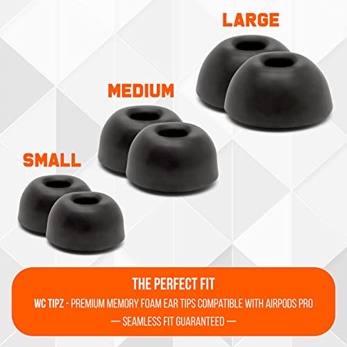 WC HookZ + WC TipZ - Over Ear Hooks and Memory Foam Tips Combo for Airpods Pro by Wicked Cushions | White & Black