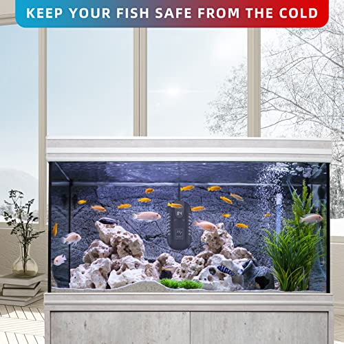 Hoosel Small Submersible Aquarium Heater, 50W Betta Fish Tank Heater with Electronic Thermostat Adjustable LED Digital Temperature Display