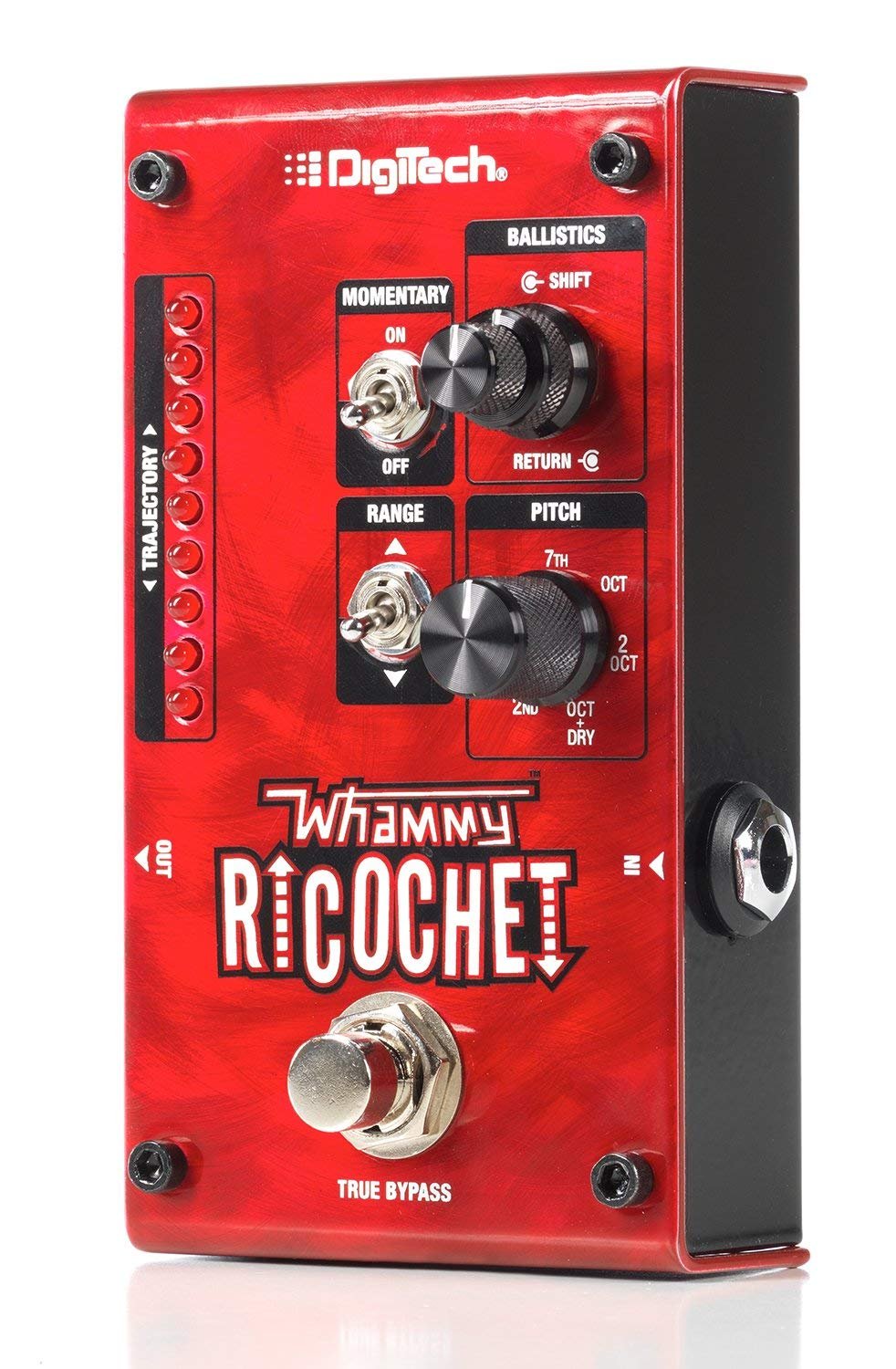 Digitech WHAMMY RICOCHET Guitar Pitch Effect Pedal Bundle with 4 Cables and 6 Assorted Dunlop Picks
