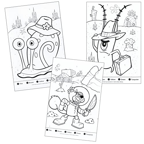 Spongebob Squarepants Stickers Activity Set- Bundle Includes Spongebob Coloring Book, Spongebob Stickers, and Door Hanger Craft, with Thank You Card to Color and Mail