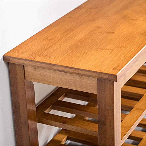 TAZSJG Bamboo Shoe Bench, 3-Tier Shoe Rack, Shoe Storage Organizer with Seat, Ideal for Living Room, Bedroom and Hallway, Easy Assembly