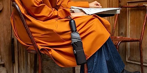 Weatherman Travel Umbrella - Windproof Compact Umbrella - Strong and Resists Up to 45 MPH Winds and Heavy Rain - Great Mini Umbrella For Backpack (Deep Ocean)