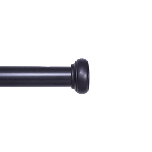INTERIOR LIVING AZ71833US End Curtain Rod, 28-48", Black