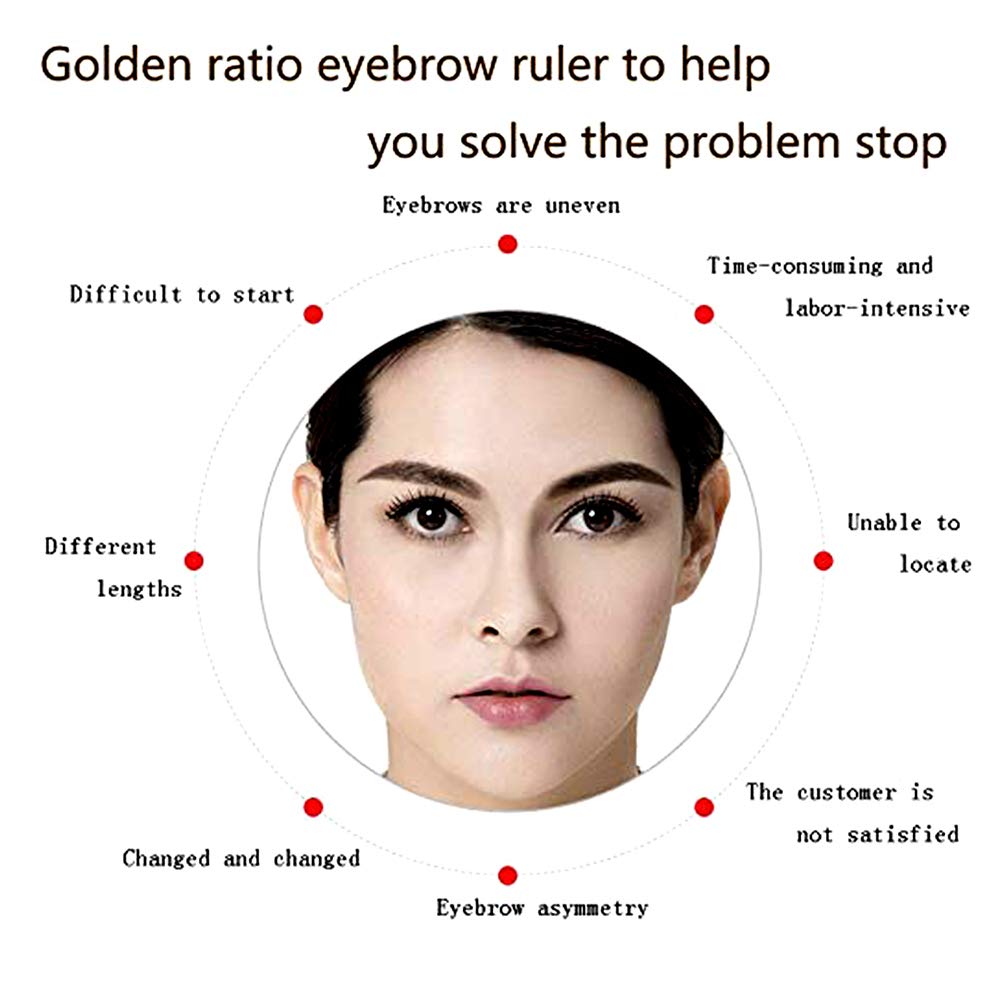 Dr.Pedi Eyebrow Golden Ratio Caliper Stencil with Flexible Arms Microblading Permanent Makeup Reusable DIY Tattoo Ruler Measurement Symmetrical Tool Foldable, Silver, 2 Piece Set