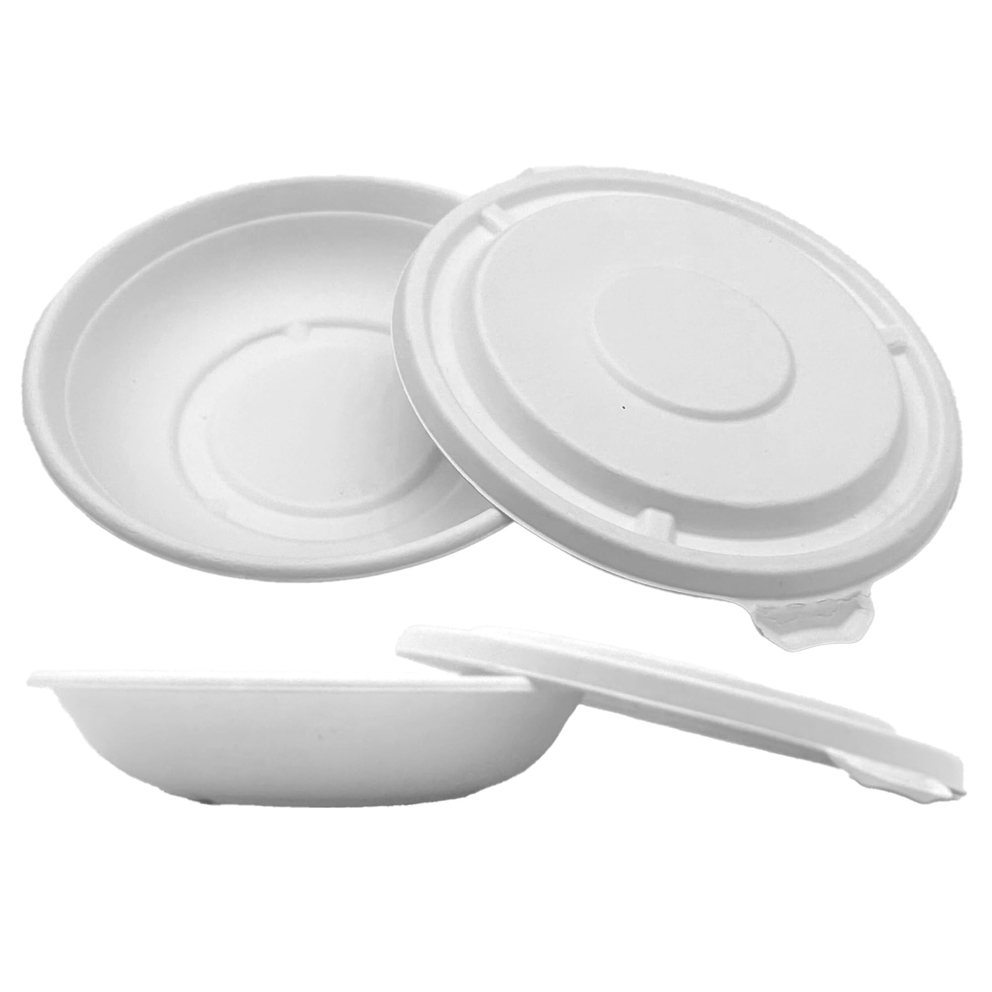 Earth's Dreams 25-Pack 24oz 100% Compostable Bowls With Lids, Eco-Friendly Bagasse Sugarcane Fiber Paper Bowls/Disposable Bowls - Hot Soup Or Breakfast Bowls -Kid-Friendly Or Disposable Pet Bowls