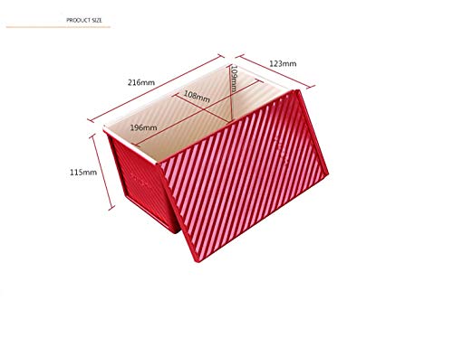 LI-GELISI Loaf Pan with Cover, Quick Release Coating Professional 1-Pound Non-Stick Loaf Pan(Red)