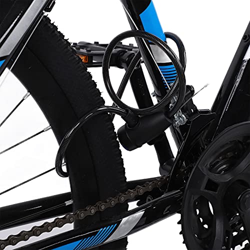 Dilwe Bicycle Lock, Steel Wire and Plastic Bicycle Mountain Bike Lock with Keys Mounting Bracket Anti Theft Ring Lock