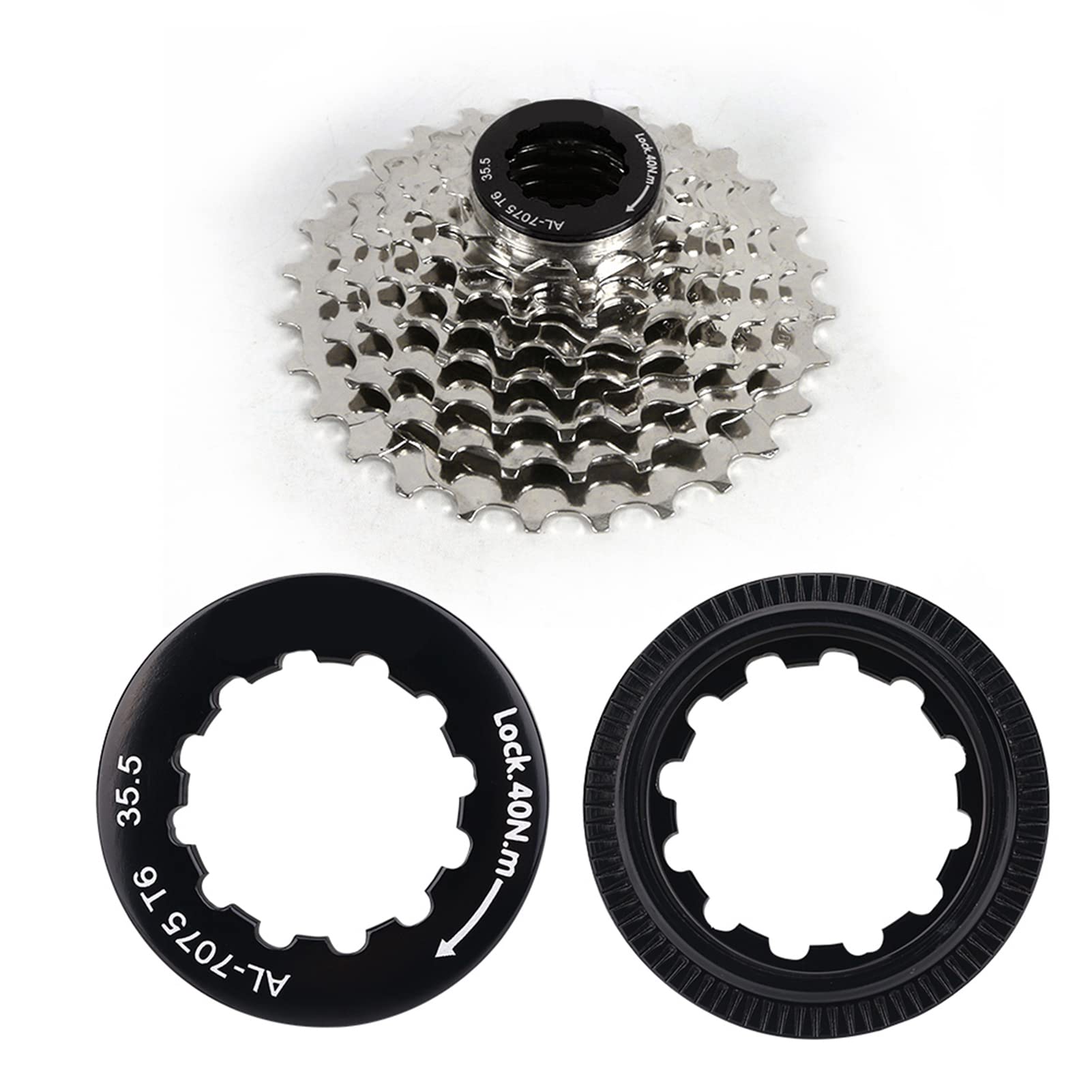 Dilwe Bike Flywheel Ring Cover, Ultra-Light Compact Cassette Lock Cover for Mountain Road Bikes (Black)