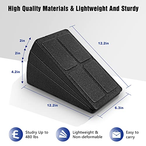 GDTOOLMMY Slant Board,3 Pcs Non-Slip Foam Calf Stretcher with 5 Adjustable Angles,480 Lbs Weight Capacity Squat Wedge for Exercises, Physical Therapy, Squats(Included Yoga Elastic Band)