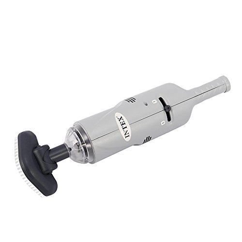INTEX 28620EP Rechargeable USB Handheld Pool Vacuum: 94in Telescoping Aluminum Shaft – Waterproof Switch – Two Interchangeable Brush Heads – Shaft Adapter – 50min Battery Life