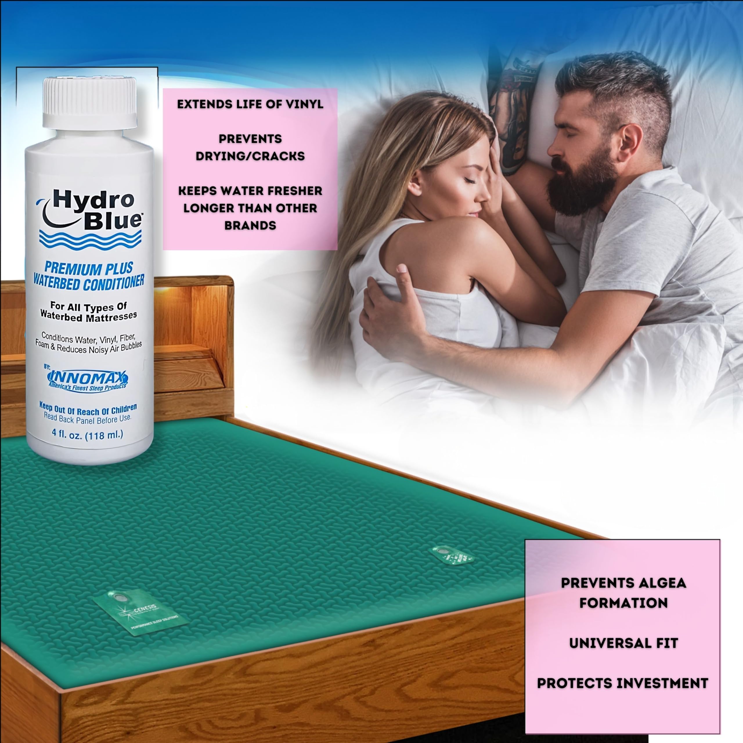 Hydroblue Premium All Purpose Waterbed Conditioner 8 oz - Multi-Use Waterbed Mattress Care Product