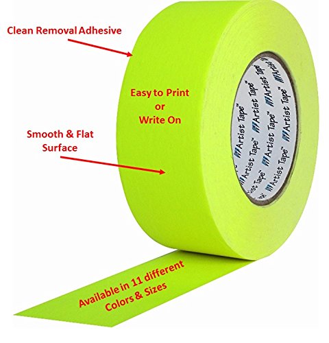 ProTapes Artist Tape Flatback Printable Paper Board or Console Tape, 60 yds Length x 2" Width, White (Pack of 1)
