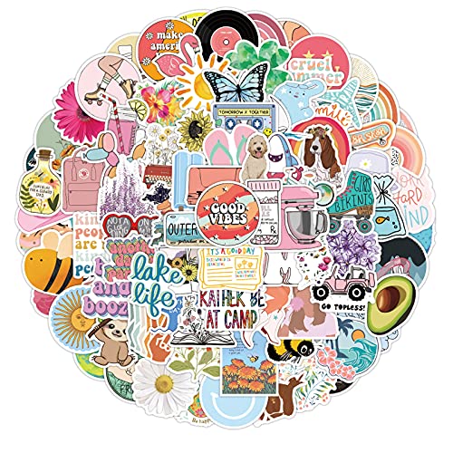Stickers for Water Bottles,100PCS VSCO Vinyl Waterproof Stickers Cute Aesthetic Stickers, Laptop Water Bottles Skateboard Phone Stickers for Teens Girls Kids
