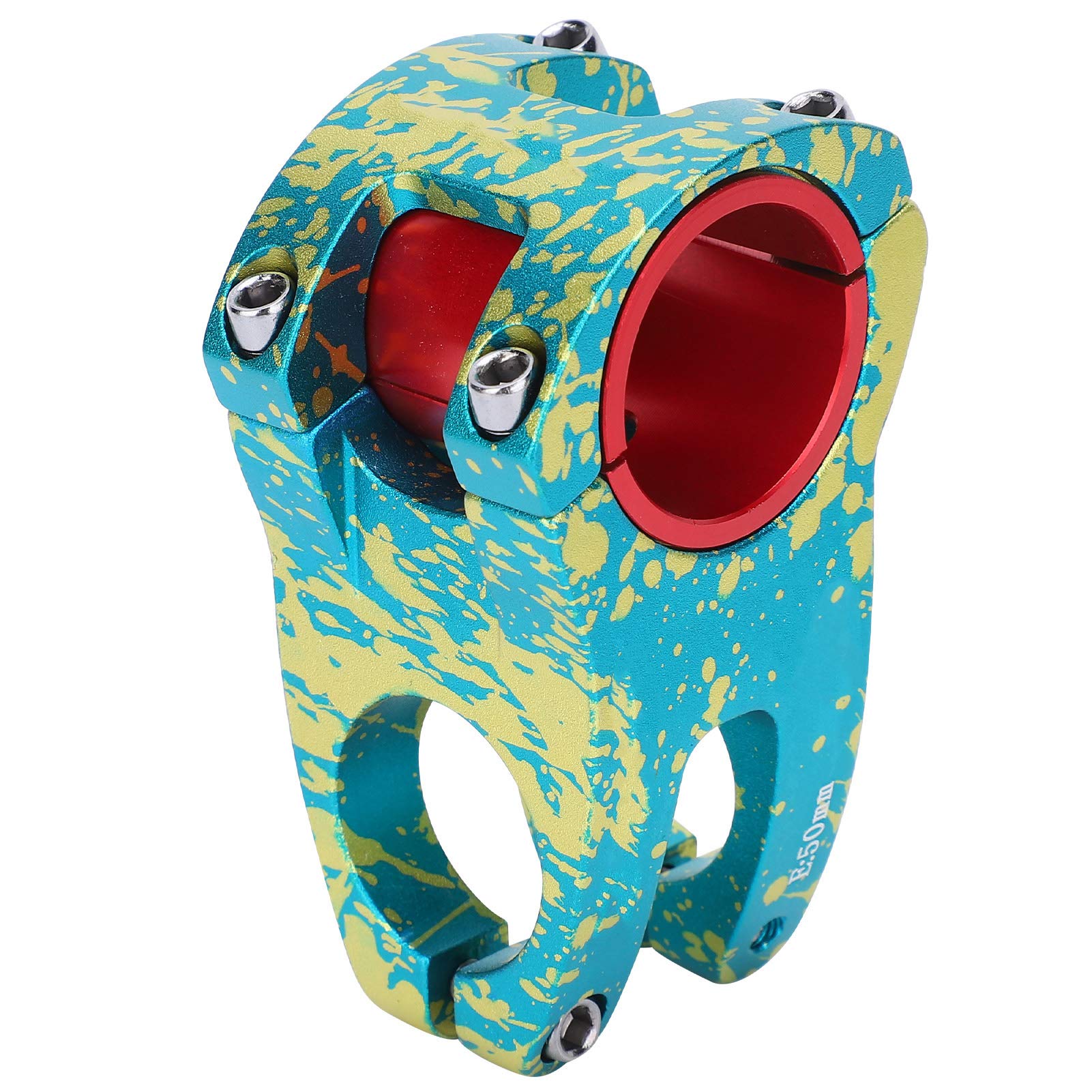 Dilwe Mountain Bike Stem 31.8/35mm Colorful Handlebar Stem Suitable for Most Road Bikes/Fixed Gear Bikes/Mountain Bikes (Blue Gold)