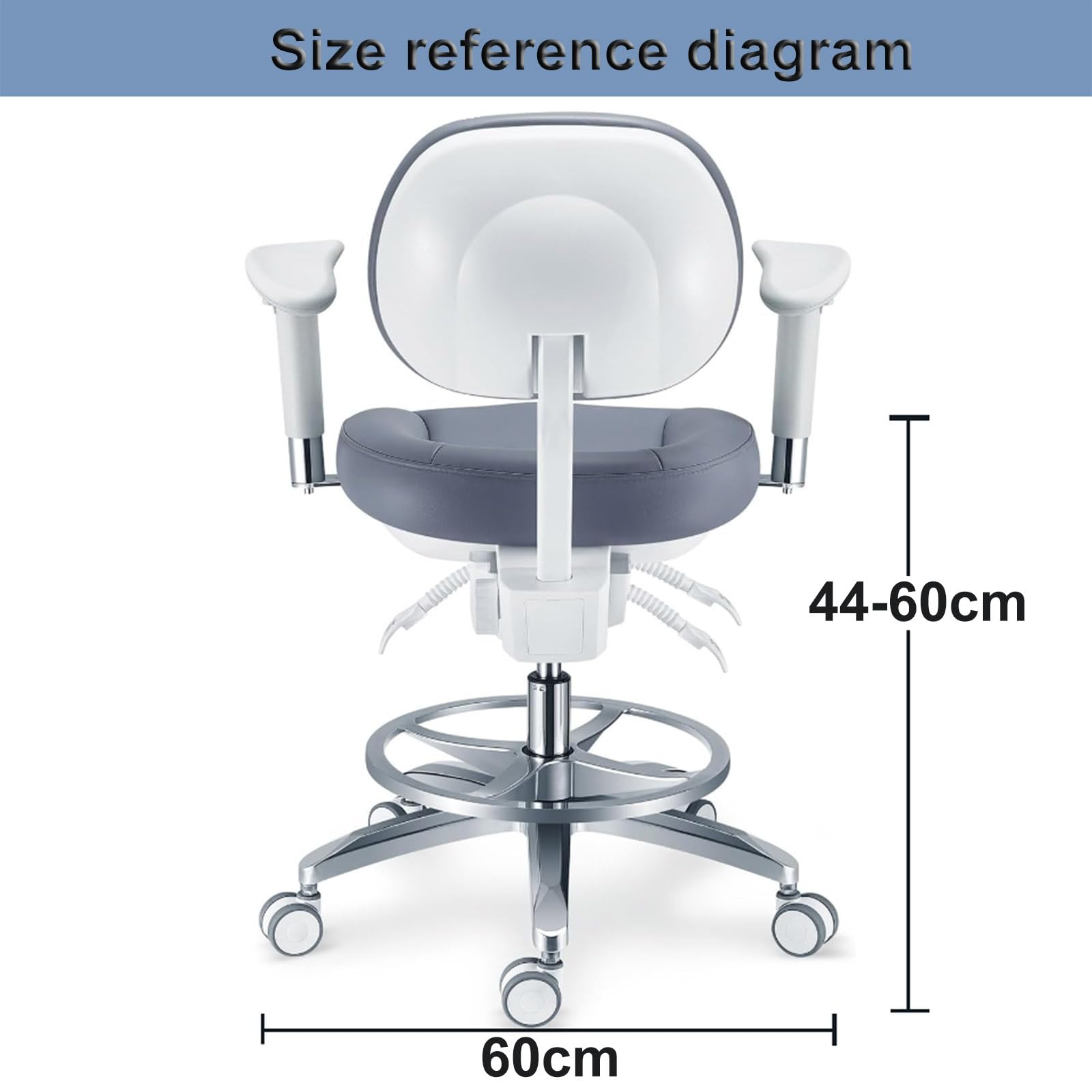 HYDTGZ Dental Chair Dentist Doctor's Stool PU Leather Dental Assistant Chair Adjustable Mobile Chair for Clinics, Dental Offices, Labs, Drawing Chair,A4