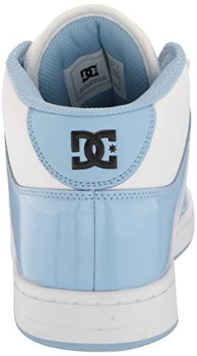 DC Women's Manteca 4 Mid Skate Shoe, Blue/White/Black, 6.5