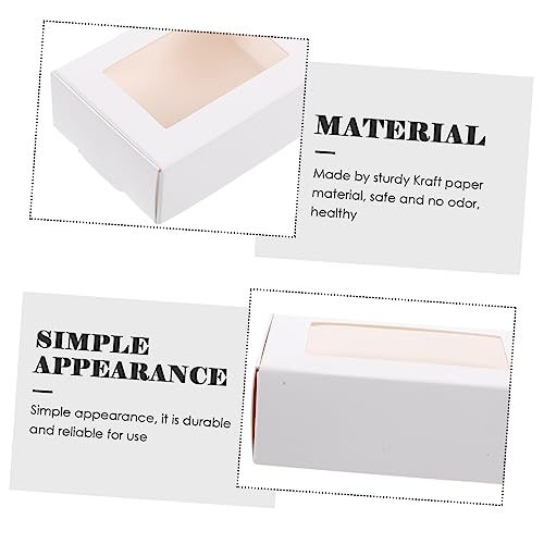 STOBOK 150 Pcs Packaging Boxes Mini Cake Box Candy Containers Mini Cake Containers Packing Containers DIY Cookie Box Bakery Box Packing Box Storage Box Carton White Travel Soap