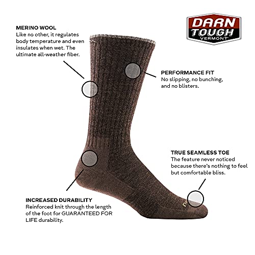 Darn Tough 1474 Men's Merino Wool Mid-Calf Light Cushion Socks, Black, Large (10-12)