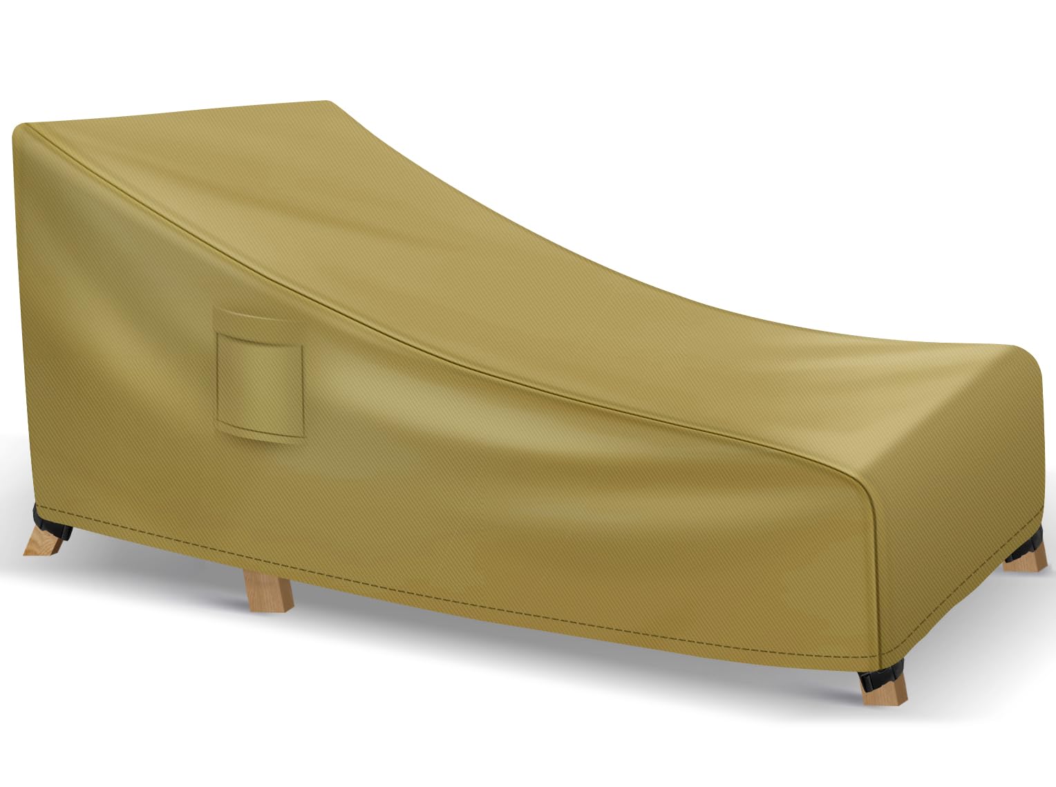 Richwon Chaise Lounge Covers Outdoor Waterproof, Heavy Duty Patio Furniture Covers, Outdoor Furniture Covers Pool Lounge Chair Cover Fits up to 78L x 34W x 32H inches, 1 Pack, Khaki