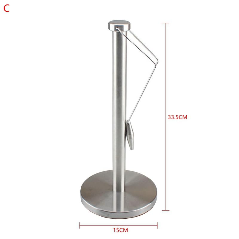 Stainless Steel Kitchen Roll Paper Towel Holder Bathroom Tissue Stand Napkins Rack Home Kitchen Storage Paper Towel Stand (Style C)