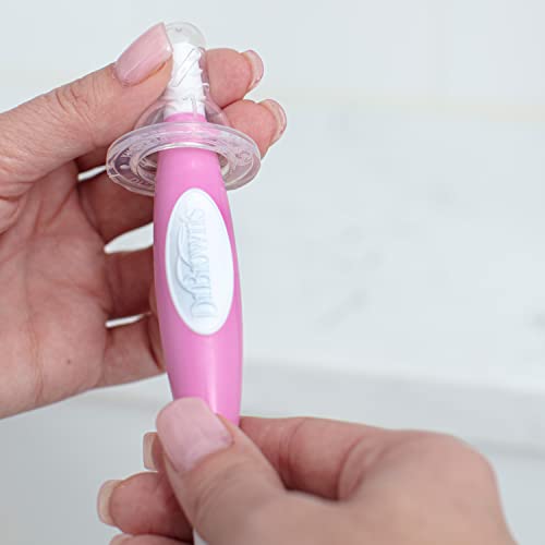Dr. Brown's Reusable Sponge Baby Bottle Cleaning Brush with Suction Cup Stand, Scrubber and Nipple Cleaner, Pink 1-Pack