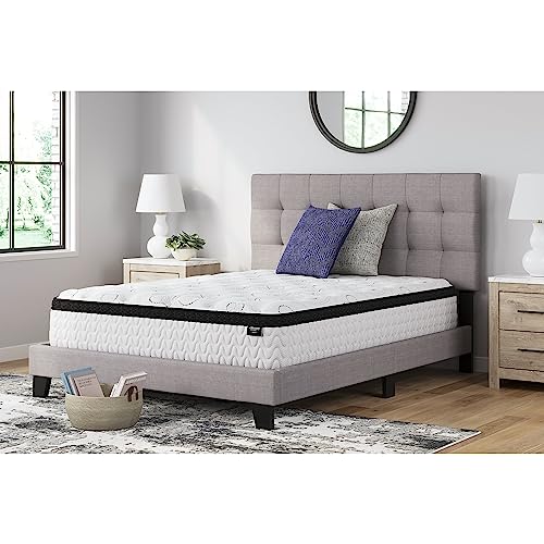 Signature Design by Ashley California King Size Chime 12 Inch Medium Firm Hybrid Mattress with Cooling Gel Memory Foam